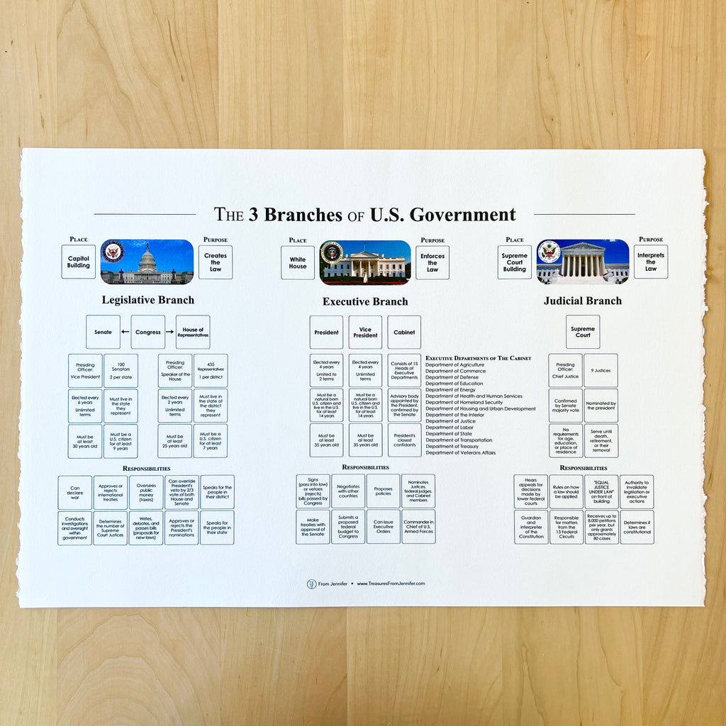 Poster - Branches of U.S. Government – Treasures From Jennifer